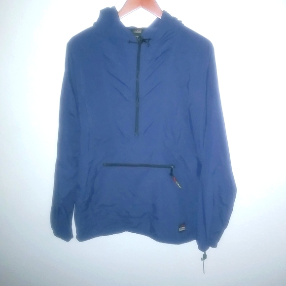 L.L. Bean | Jackets & Coats | Llbean M Mens Hoodie Windbreaker Pullover Jacket In Dark Navy Blue ...